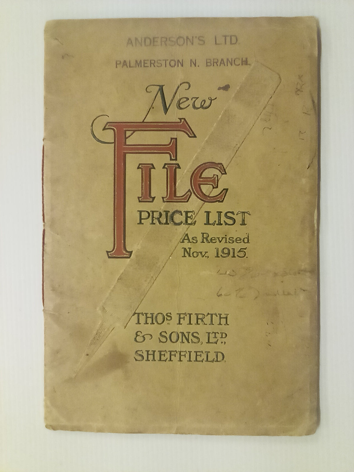 Thomas Firth & Sons (Sheffield) New File Price List (1915) – Atlantis Books